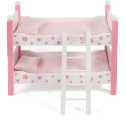 Bayer Chic 2000 Puppenbett CHIC2000 "Stars Pink", pink (stars pink), Puppenmöbel, JungenB:28cm H:44cm T:28cm, Holzwerkstoff, MDF, auch als zwei Einzelbetten verwendbar, B:28cm H:44cm T:28cm