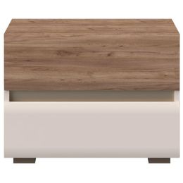 Nachtkommode Places of Style "Invictus, UV lackiert (matt), mit Soft-Close-Funktion, grifflos", weiß (tobaco eiche dekor, kaschmirfarbe), B:60cm H:45cm T:45cm, MDF, Spanplatte, Sideboards, 2 Schubladen, 60/45/45cm (B/T/H), FSC-zertifiziert