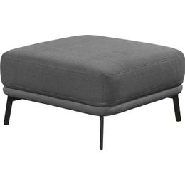 Sch&ouml;ner Wohnen Kollektion Hocker "Pearl - 5 Jahre Hersteller-Garantie, auch in Boucl&eacute;", grau (stone), B:80cm H:45cm T:80cm, 16% Baumwolle, 79% Polyester, 5% Polyacryl, SCH&Ouml;NER WOHNEN-KOLLEKTION, Hocker, Hocker, Passend zur Serie Pearl, B/T/H: 80/80/45cm, F&uuml;&szlig;e Metall