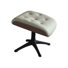 Fu&szlig;hocker FLEXLUX "Volden Beinst&uuml;tze, pflegeleicht, skandinavisches Design, hoher Komfort", wei&szlig; (warm wei&szlig;), B:44cm H:39cm T:35cm, 100% Echteder, Hocker, Fu&szlig;hocker, f&uuml;r Beinauflage zur besseren Entspannung, schwarzer Fu&szlig;, Holzrahmen