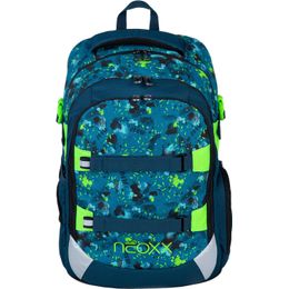 Schulrucksack neoxx "Active Pro", Kinder, Gr. B/H/T: 31cm x 45,5cm x 24cm, blau (petrol extreme), Polyester, Rucksäcke