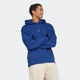 Kapuzensweatshirt adidas Sportswear "M A SZN FL HD", Herren, Gr. S, blau (dunkelblau), Obermaterial: 70% Baumwolle, 30% Polyester, Sweatshirts, weiches Fleecematerial