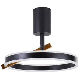 Brilliant LED Deckenleuchte "Merida", schwarz (sand schwarz, goldfarben), H: 36cm, 1 Stk., Leuchten, 36 x 42 x 40 cm, 3100 lm, 3000-6500 K, dimmbar, Aluminium, schwarz