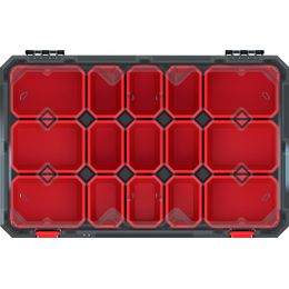 Kleinteilemagazin Prosperplast "TITAN", schwarz (schwarz, rot), B:59,8cm H:11cm T:39cm, Kunststoff, Aufbewahrungsboxen, 59,8 x 39 x 11 cm
