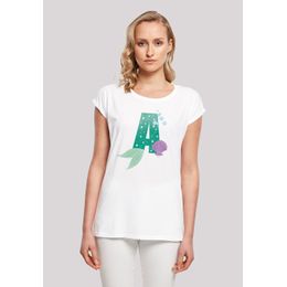 T-Shirt F4NT4STIC "Disney Alphabet A Is For Arielle die Meerjungfrau", Damen, Gr. L, wei&szlig;, Obermaterial: 100% Baumwolle, regular fit, Rundhals, ohne B&uuml;ndchen, Shirts T-Shirt, Print