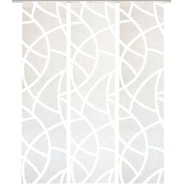 Schiebegardine Home Wohnideen "CASS&Eacute;" Gr. 1, wei&szlig; (wollwei&szlig;), B:60cm H:245cm, Polyester, Gardinen, Dekostoff, mit transparentem Scherli