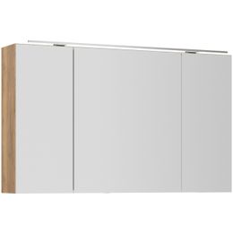 Spiegelschrank Nobilia "Prina", braun (eiche sierra nachbildung), B:120cm H:72cm T:21cm, Schränke, Spiegelschrank, in Breiten 60, 80, 100 und 120 cm, innenliegende Steckdose