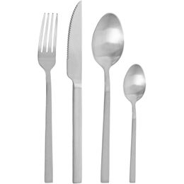 Pinti Inox Besteck-Set PINTINOX "DUKE SATIN", silber (silberfarben, satin), 24 Stk., Edelstahl 18/0, Essbesteck-Sets, in moderner und zeitloser Formgebung
