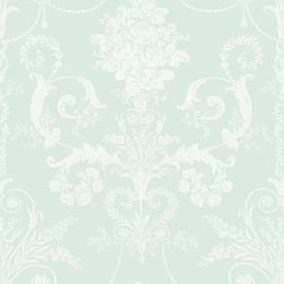 Vliestapete Laura Ashley "Josette", blau (hellblau), B:0,52m L:10m, Vlies, Tapeten, FSC zertifiziert, mit lebhaftem Druck, 10 Meter L&auml;nge