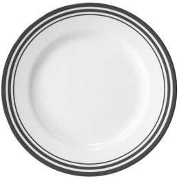 Platzteller Fink "Moments", grau (grau, wei&szlig;), &Oslash;:30cm, Porzellan, Untersetzer, &Oslash; 30 cm, Porzellan mit Streifen