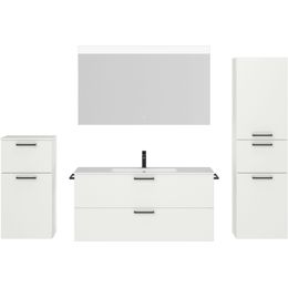 Badm&ouml;bel-Set Nobilia "Tolvina", wei&szlig; (alpinwei&szlig;), B:230cm H:169cm T:48,7cm, Kastenm&ouml;bel-Sets, Badm&ouml;bel-Set, inkl. Spiegel mit Touch-Sensor, in vier Breiten