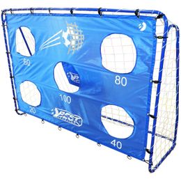 Fu&szlig;balltor BEST Sporting "mit Torwand 5 Schussl&ouml;cher", blau, Sport-Tore, Kinder, B/H/L: 213cm x 152cm x 70cm, Polyester Stahl, Polyester, Stahl, sehr stabil, 213x152 cm, B:213cm H:152cm L:70cm
