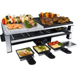 Steba Raclette "RC 108", schwarz (edelstahlfarben, schwarz), B:57cm H:15cm T:28cm, Raclettes