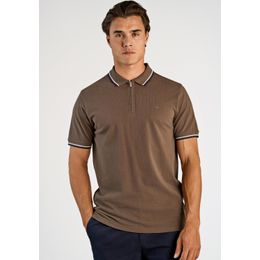 Poloshirt LINDBERGH "LINDBERGH Poloshirt", Herren, Gr. L, braun (dk braun), Obermaterial: 100% Baumwolle, lässig geschnitten, Shirts