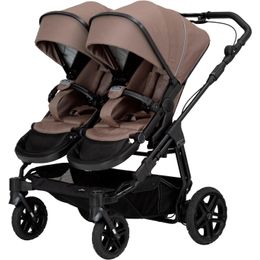 Zwillingswagen Hartan "Two Select Outdoor", Kinder, braun (toffee), Obermaterial: 100% Polypropylen. Innenfutter: 100% Baumwolle, Kinderwagen, inkluisve Handbremse; Luftkammerräder; Made in Germany
