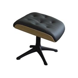 Fu&szlig;hocker FLEXLUX "Volden Beinst&uuml;tze, pflegeleicht, skandinavisches Design, hoher Komfort", schwarz (deep schwarz), B:44cm H:39cm T:35cm, 100% Echteder, Hocker, Fu&szlig;hocker, f&uuml;r Beinauflage zur besseren Entspannung, schwarzer Fu&szlig;, Holzrahmen