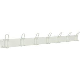 Garderobenhaken SPINDER DESIGN, weiß, B:100cm H:14cm T:7cm, Metall, Garderobenhalter, Garderobenhaken, Metall, 7 Haken