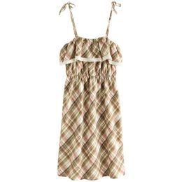 next Kleid Damen Größe 38 khaki / oliv / pitaya / weiß Winterkleid
