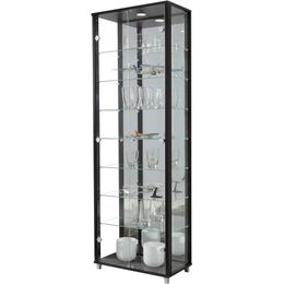 Fif Möbel Vitrine FIF MÖBEL "OPTIMA", schwarz, B:58cm H:172cm T:33cm, Holzwerkstoff, Sicherheitsglas ESG, Schränke