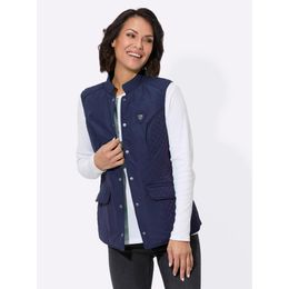 Steppweste Casual Looks, Damen, Gr. 52, blau (marine), 100% Polyester, unifarben, Westen Steppweste