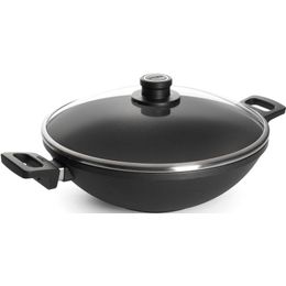 Wok WOLL MADE IN GERMANY "Nowo", schwarz, B:34cm H:15cm L:59cm Ø:32cm, Pfannen, Wok, von Hand gegossen, Ø 32 cm, Made in Germany