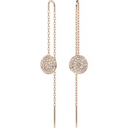 Paar Ohrh&auml;nger Swarovski "Sublima Round Drop", rosa (ros&eacute;goldfarben, kristallwei&szlig;, kristallwei&szlig;), Ohrringe, Damen, 10mm, Metall, mit Swarovski Kristall