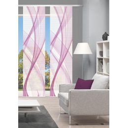 Schiebegardine Vision "PACOLIA" Gr. 1, pink, B:60cm H:260cm, Polyester, Gardinen, SET,SCHIEBEVORHANG,BAMBUS,DIGITALDRUCK
