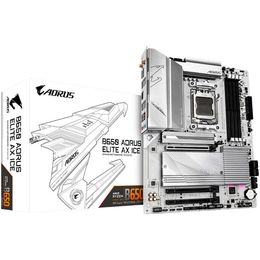 Gigabyte Mainboard "B650 AORUS ELITE AX ICE", schwarz (silber, schwarz), B:30,5cm H:3,5cm T:24,4cm, Mainboards