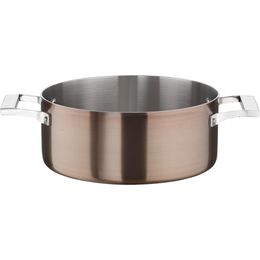 Pinti Inox Bratentopf PINTINOX "Century", rosa (altkupferfarben), H:7,5cm &Oslash;:20cm, T&ouml;pfe, Bratentopf, Boden und Seitenw&auml;nde komplett aus 3 Schicht Material, Induktion