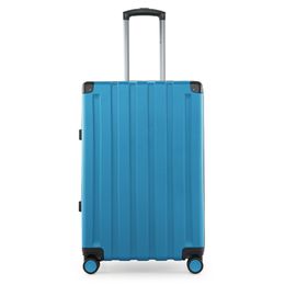 Hartschalen-Trolley Hauptstadtkoffer "Q-Damm, verschiedene Farben und Größen", Gr. B/H/T: 45,5cm x 68cm x 27cm 71 l, blau (cyanblau), ABS, festlich, Koffer, Hartschalenkoffer Reisekoffer Trolley mit TSA-Schloss