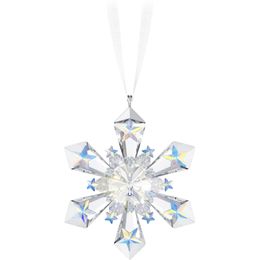 Dekohänger Swarovski "Kristall Sammelfigur Holiday Magic Classics Stern Ornament", weiß (kristallweiß, metallfarben, weiß), Dekohänger, B/H/T: 1,22cm x 6,82cm x 5,42cm, Kristallglas, Metall, Polyester, Swarovski Kristall, B:1,22cm H:6,82cm T:5,42cm