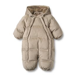 Jumpsuit Wheat "Wheat Puffer Baby Suit Nallo", Mädchen, Gr. 62, stone grau, 100% Polyester (Recycelt), unifarben, normal, Overalls
