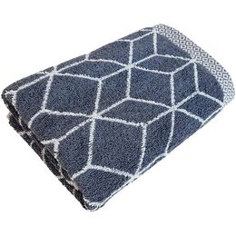 Duschtuch Framsohn FROTTIER "Design Jacquard Prisma Badetuch", grau (anthrazit, wei&szlig;), B:67cm L:140cm, Jacquard-Walkfrottier, Obermaterial: 100% Baumwolle, Handt&uuml;cher, mehrfarbig gewebtem Saum, hergestellt in &Ouml;sterreich
