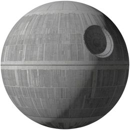 Vliestapete Komar "Selbstklebende Vlies - Star Wars XXL Death Star - Größe 127 x 127 cm", schwarz (schwarz, grau), B:127m L:127m, Vlies, Tapeten, Kinderzimmer