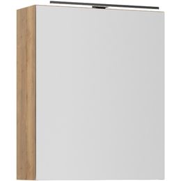 Spiegelschrank Nobilia "Prina", braun (eiche sierra nachbildung), B:60cm H:72cm T:21cm, Schr&auml;nke, Spiegelschrank, in Breiten 60, 80, 100 und 120 cm, innenliegende Steckdose