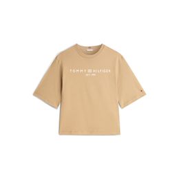 Tommy Hilfiger T-Shirt Damen Gr&ouml;&szlig;e XXS beige / wei&szlig;