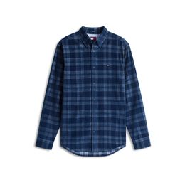 Tommy Jeans Button Up Shirt male size XL Light blue / Dark blue / Bordeaux