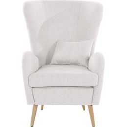 Sessel Home Affaire "Sallito, Ohrensessel, TV-Sessel", beige (creme), B:76cm H:109cm T:85cm, Struktur Hahnentritt (67% Polypropylen, 33% Polyester);Samtoptik (100% Polyester);Fellimitat (100% Polyester);Samtcord (92% Polyester, 8% Polyamid);Struktur (100% Polyester);Struktur fein (100% Polyester), Sessel, Sessel, f&uuml;r Wohnzimmer, auch in Samtcord