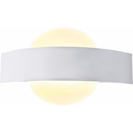 Näve NÄVE LED Wandleuchte "Stan", weiß, 1, H: 13cm, Leuchten, Effizienzklasse: E, weiß/satiniert, Metall/Acryl, l: 24cm, h: 13cm