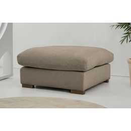 Polsterhocker Home Affaire "Coray", braun, B:92cm H:47cm T:92cm, 100% PES, Hocker, Polsterhocker, mit Federn und Daunen