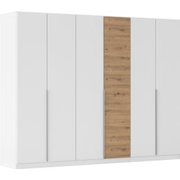 Drehtürenschrank Rauch "Bellezza", weiß (weiß, eiche artisan), B:271cm H:210cm T:54cm, Holzwerkstoff, Schränke, Kleiderschrank Drehtürenschrank, inkl. Schubkasteneinsatz, Wäscheeinteilung und weiterem Zubehör