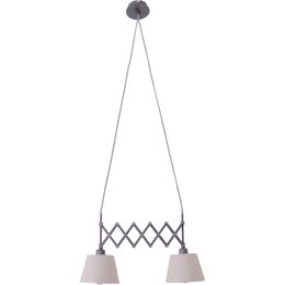 N&auml;ve N&Auml;VE Pendelleuchte "ADRIENNE", braun (braun, natur), 2, H: 135cm, 1 Stk., Leuchten, E27 max. 40W, breite verstellbar: 38-70cm, natur/braun, Pendelleuchte
