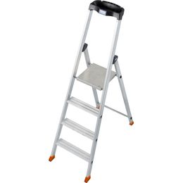 Stehleiter Krause "Solido", silber (silberfarben), B:46cm H:160cm, Aluminium, Leitern