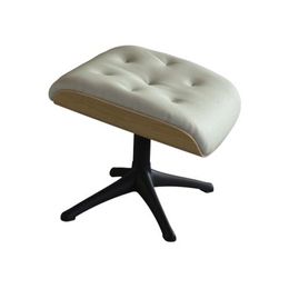 Fu&szlig;hocker FLEXLUX "Volden Beinst&uuml;tze, pflegeleicht, skandinavisches Design, hoher Komfort", wei&szlig; (warm wei&szlig;), B:44cm H:39cm T:35cm, 100% Echteder, Hocker, Fu&szlig;hocker, f&uuml;r Beinauflage zur besseren Entspannung, schwarzer Fu&szlig;, Holzrahmen