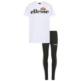 Shirt & Leggings Ellesse, Mädchen, Gr. 164 (14), weiß (weiß, schwarz), Obermaterial: 100% Baumwolle, KOB Set-Artikel, für Kinder
