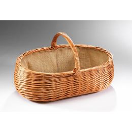 Kaminholzkorb Locker, beige (natur), Weide, Aufbewahrungsboxen