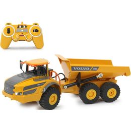 RC-LKW Jamara "Muldenkipper Volvo A40G", gelb, Fernlenkfahrzeuge, KinderB:13cm H:15cm T:40cm, Kunststoff, B:13cm H:15cm T:40cm