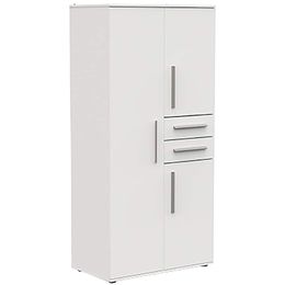 Kleiderschrank Demeyere Group "Versatil", weiß, B:90,4cm H:188cm T:50cm, Spanplatte, Schränke, Schubladen in komfortabler Höhe, Made in France, Kinderkleiderschrank