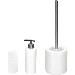 Badaccessoire-Set Kleine Wolke "Sahara", wei&szlig;, Stein, Badaccessoires-Sets