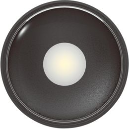 LED Au&szlig;en-Deckenleuchte Heitronic "Girona", grau (anthrazit), H:3,6cm &Oslash;:10,7cm, Leuchten, LED Deckenleuchte, Wandlampe, Deckenlampe, wasserdicht, f&uuml;r innen und au&szlig;en